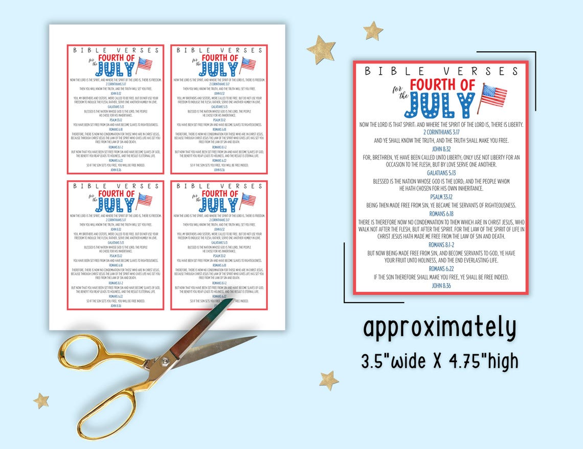 Fourth of July Bible Verses, Christian July 4th Card, Religious ...