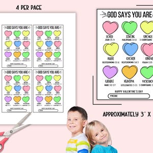 Valentine's Day Bible Verse Scripture Cards for Kids, God Says You Are ...