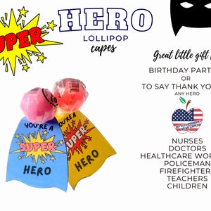 Not All Heros Wear Capes, Printable Lollipop Cape for Superheroes - Etsy