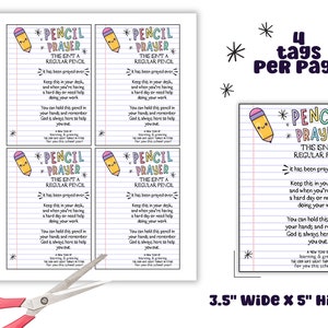 Pencil Prayer Tag, Backpack Blessing Kit, Back to School Blessing ...