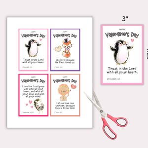 Kids Valentine's Day Bible Verse Cards, Christian Valentines Day ...
