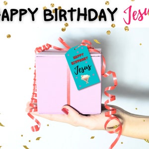 Happy Birthday Jesus Christmas Gift Tags for Christian Christmas ...