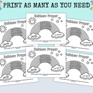 Rainbow Prayer, Rainbow Coloring Sheet, God's Promise to Never Flood ...