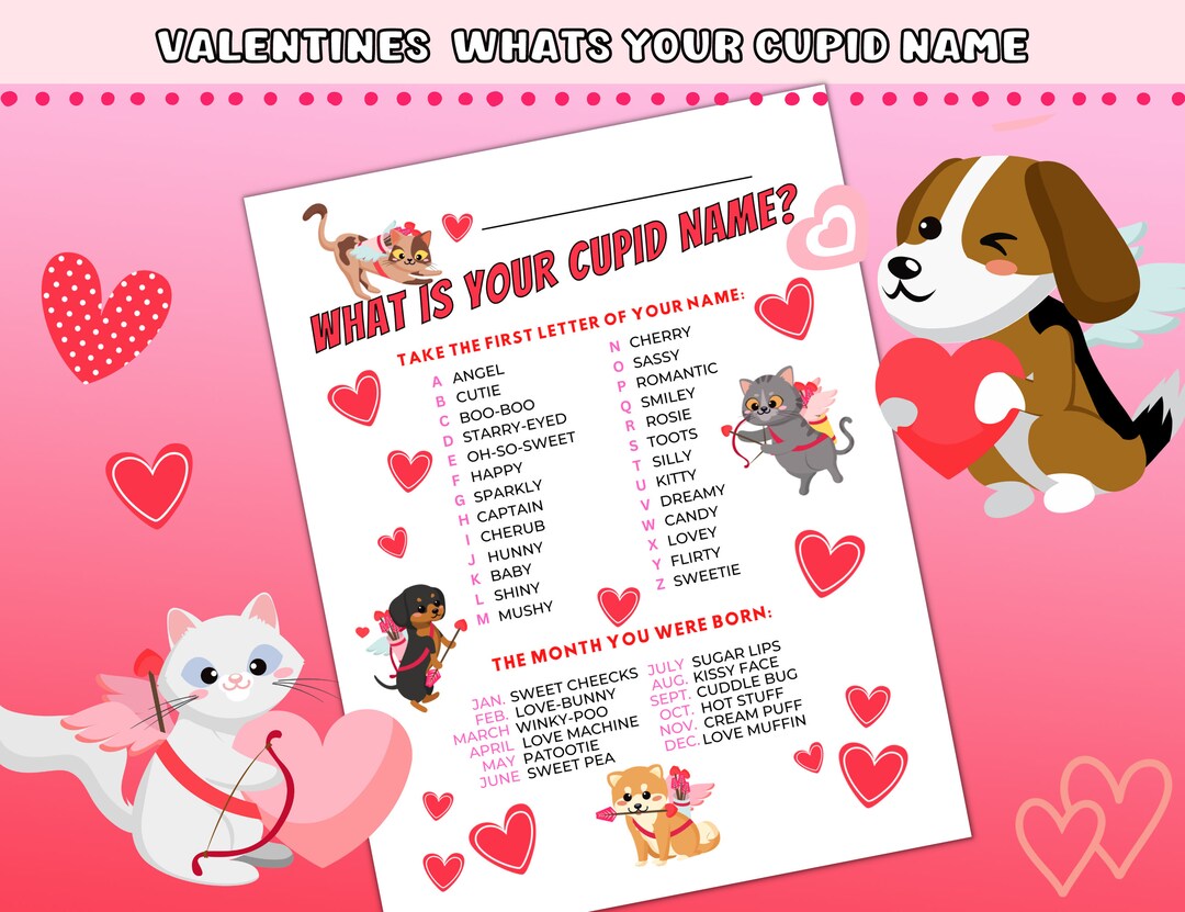 Valentine's Day What's Your Name Game, What's Your Cupid Name ...