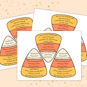 Candy Corn Trinity Tag Christian Halloween Treat Tag for Goody Bag ...