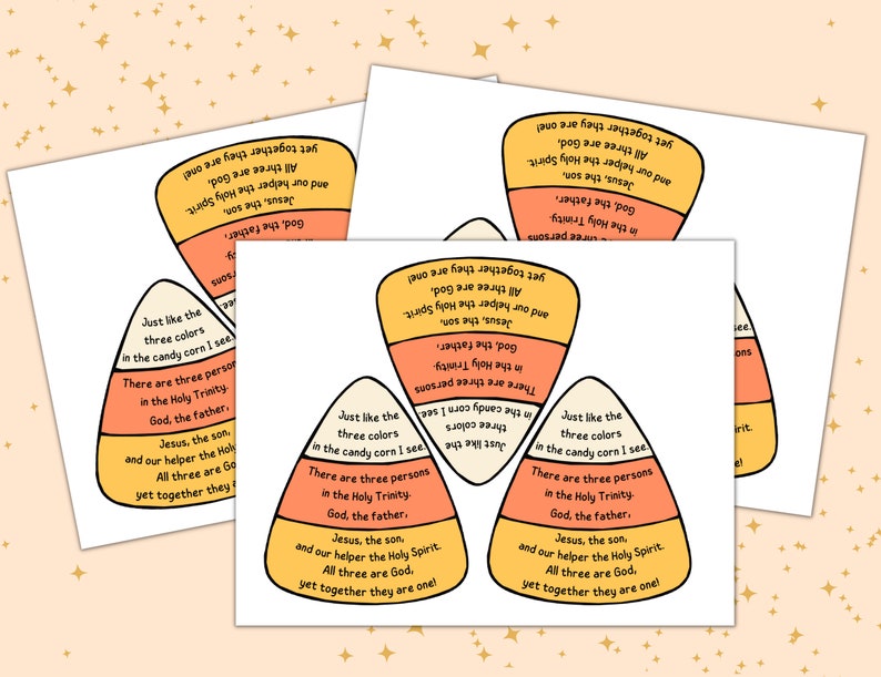 Candy Corn Trinity Tag Christian Halloween Treat Tag for Goody Bag ...