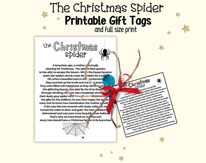 The Legend of the Christmas Spider Printable Tag, Christmas Spider ...