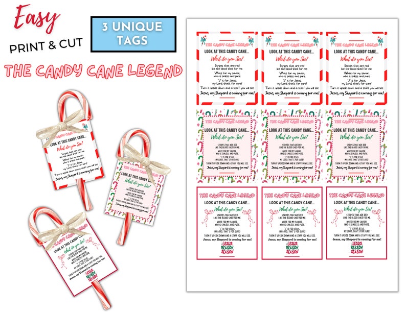 Candy Cane Story, Candy Cane Tags, the Story of the Candy Cane, the ...