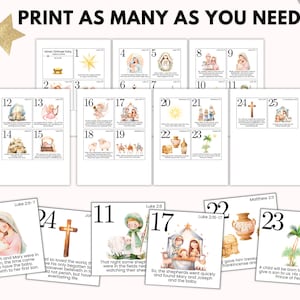 Advent Scripture Cards for Kids, Advent Cards for Kids, Nativity Advent ...