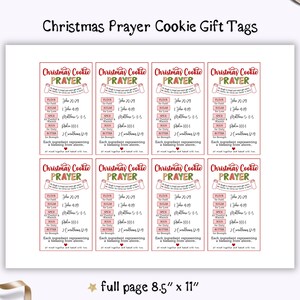 Christmas Prayer Tags for Tray of Cookies, Christmas Cookie Gift Tag ...