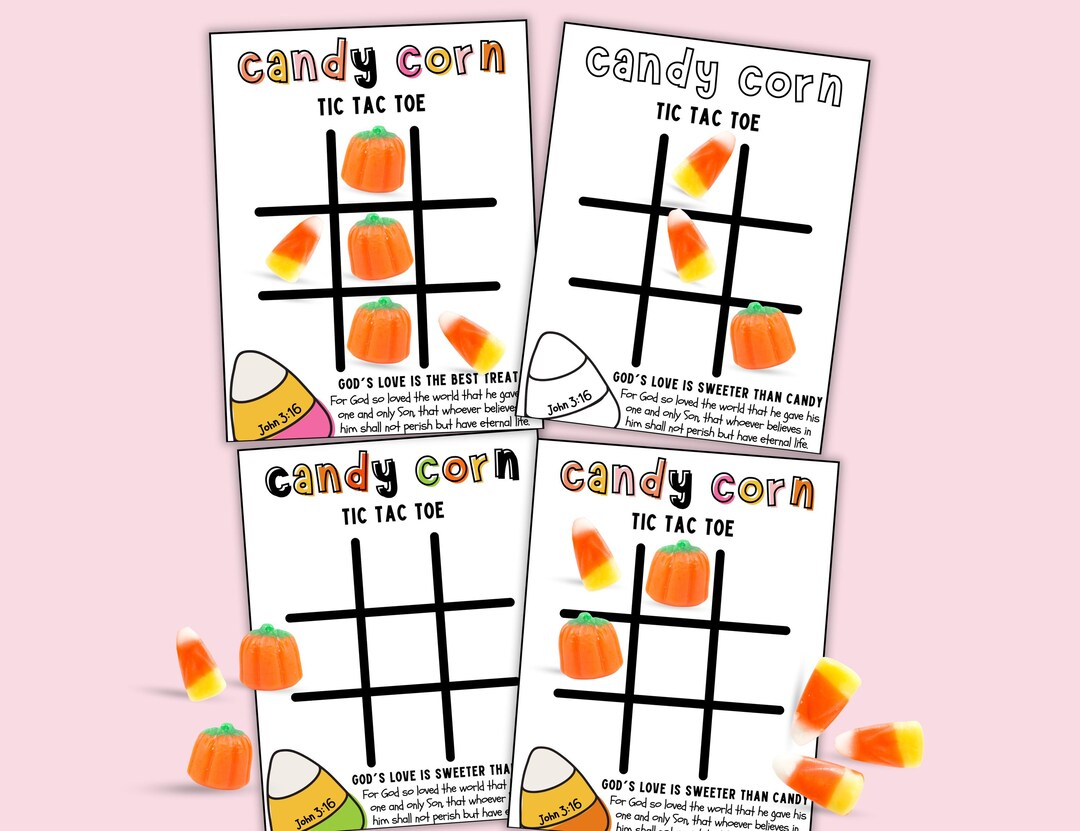 Candy Corn Tic Tac Toe Game With Scripture, Christian Halloween ...