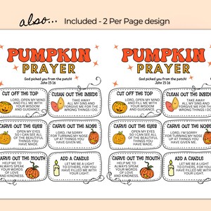 Pumpkin Carving Christian Halloween Activity, Pumpkin Prayer for ...