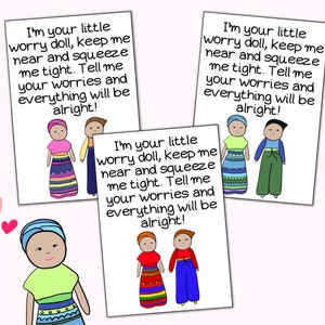 Worry Doll Tags & Cards, Worry Doll Card for Little Guatemala Doll ...