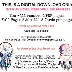The Legend of the Dreamcatcher Cards, Printable Dream Catcher Cards ...