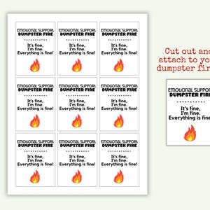 Dumpster Fire Emotional Support Tags, Crochet Emotional Support ...