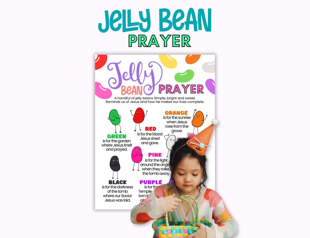Jelly Bean Prayer Tags, Jelly Bean Poem Printables, Kids Easter Treat ...