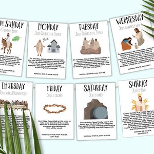 Holy Week Cards for Kids, Kids Easter Story Cards, Easter Advent ...