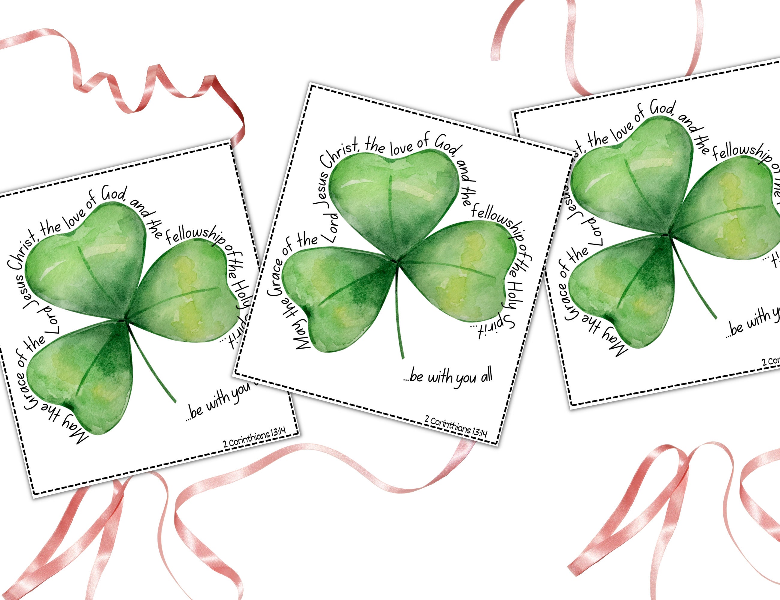Shamrock Holy Trinity - 2 Corinthians 13:14, St. Patrick's Day Bible ...