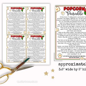 Christmas Popcorn Parable Printable, Parable of the Popcorn Lesson ...