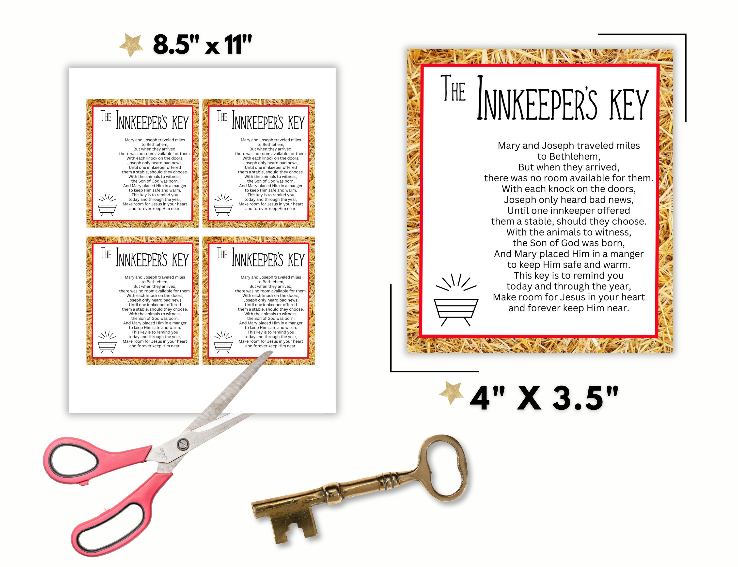 The Innkeeper's Key, Innkeepers Key Ornament Card and Tag, Let Him in ...