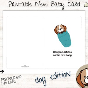 Congratulations on New Dog Card, New Puppy Card, Swaddled Dog Card ...