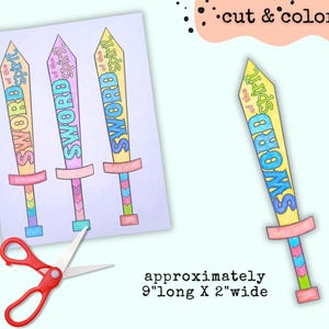 Sword of the Spirit Armor of God Bookmark Coloring Activity for Kids ...