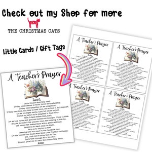 Teacher's Prayer Printable Gift for Teachers in Christian School ...