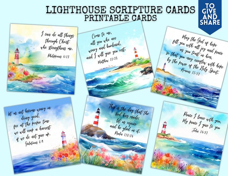 Prayer Board Cards Bible Verse Lighthouse Prayer Boards Printable ...