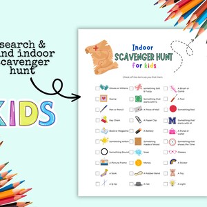 Kids Indoor Rainy Day Scavenger Hunt Printable Indoor Treasure Hunt for ...
