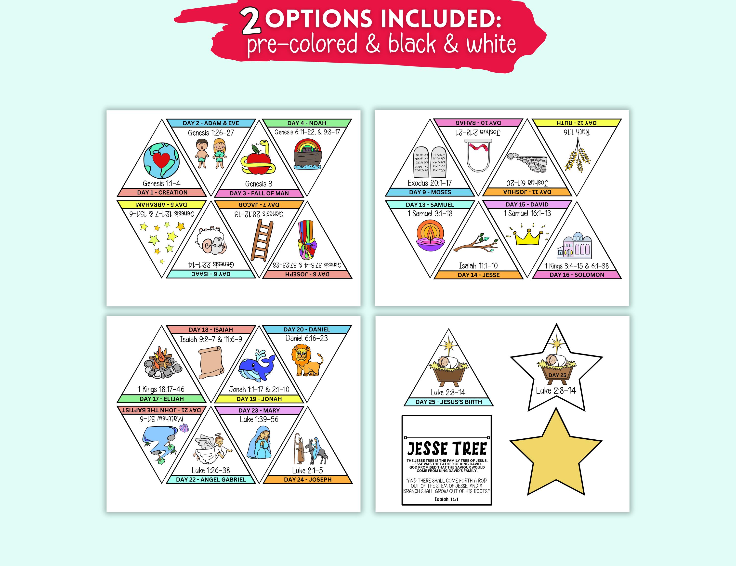 Jesse Tree Advent Calendar Craft Activity for Kids, Jesse Tree for Kids ...