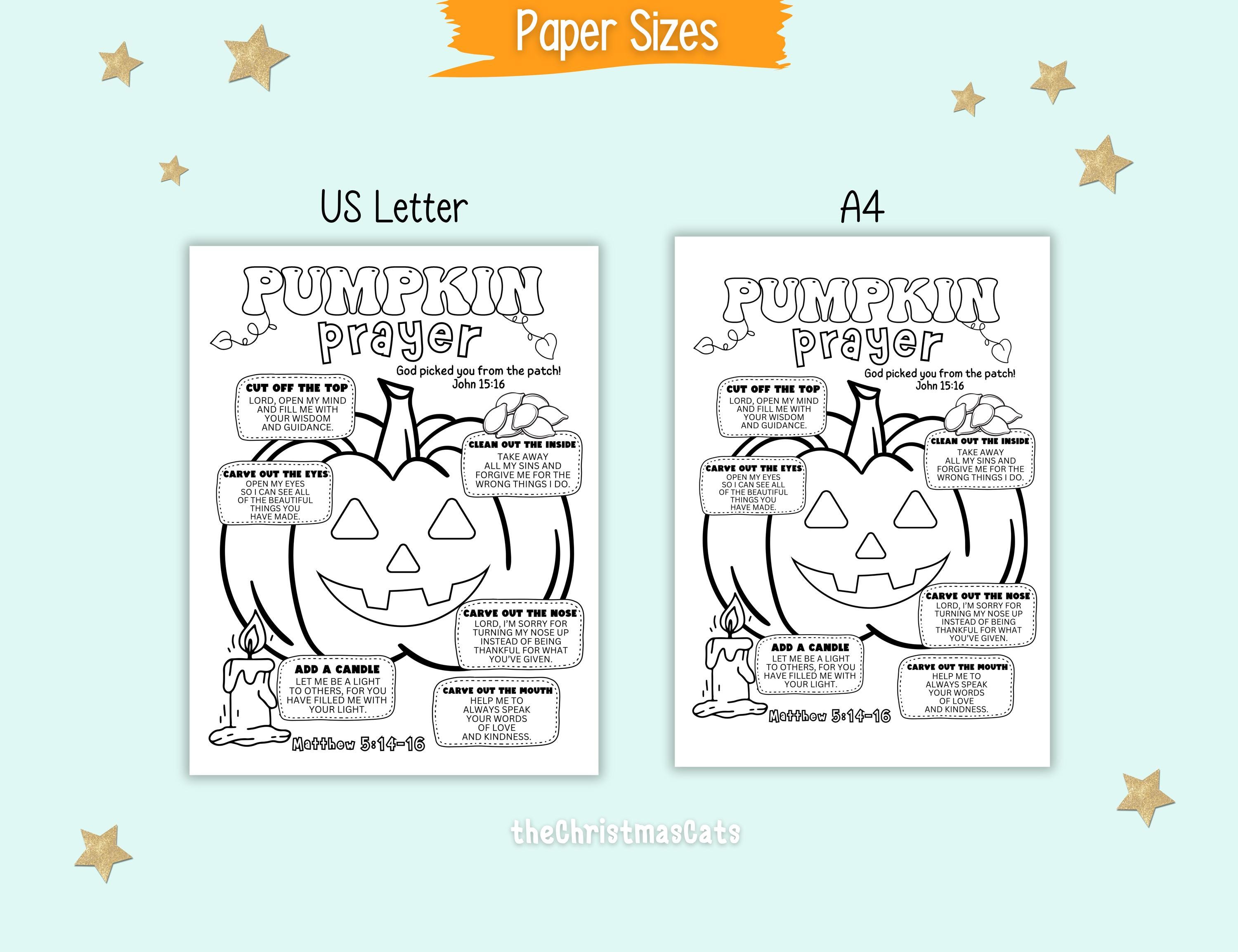 Pumpkin Carving Christian Halloween Activity, Pumpkin Prayer for ...