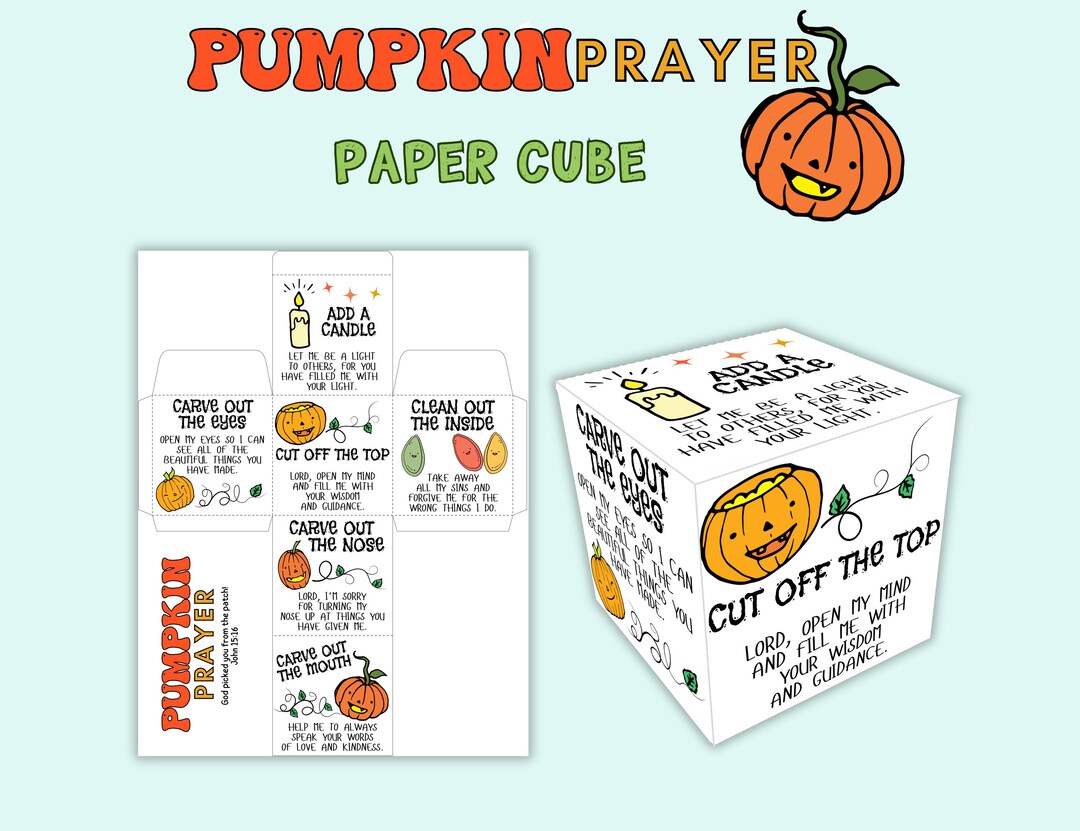 Pumpkin Prayer Christian Halloween Activity, Pumpkin Prayer Craft Paper ...