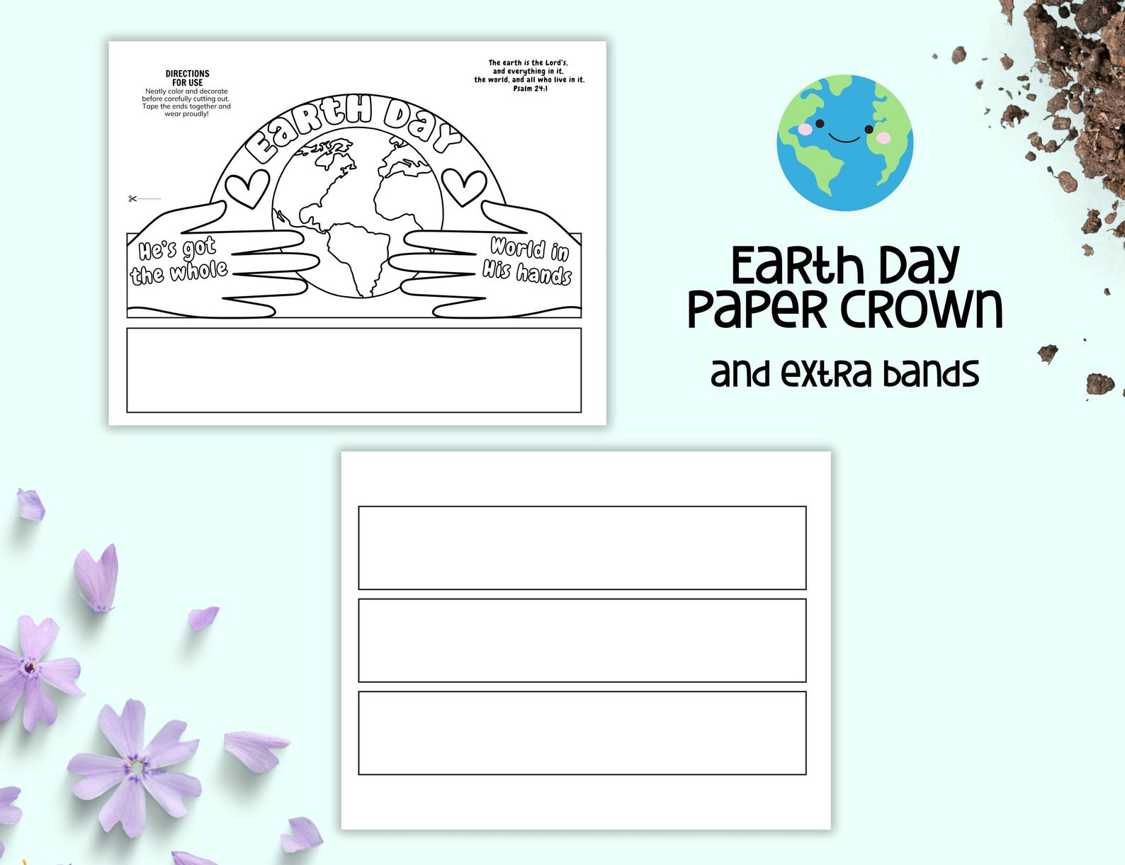Earth Day Activity for Kids, Earth Day Printable Paper Crown, Earth Day ...