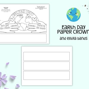 Earth Day Activity for Kids, Earth Day Printable Paper Crown, Earth Day ...