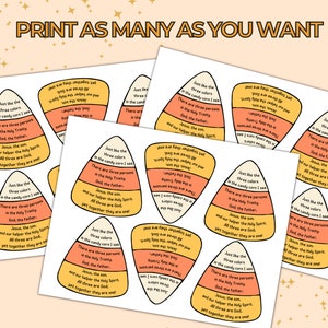 Candy Corn Trinity Tag Christian Halloween Treat Tag for Goody Bag ...