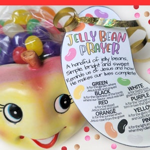 Jesus Jelly Bean Prayer Tag Easter Treat Handout for Kids, School ...
