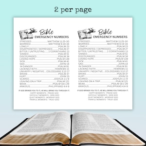 Bible Emergency Numbers Printable, Emergency Bible Verses, Scripture ...