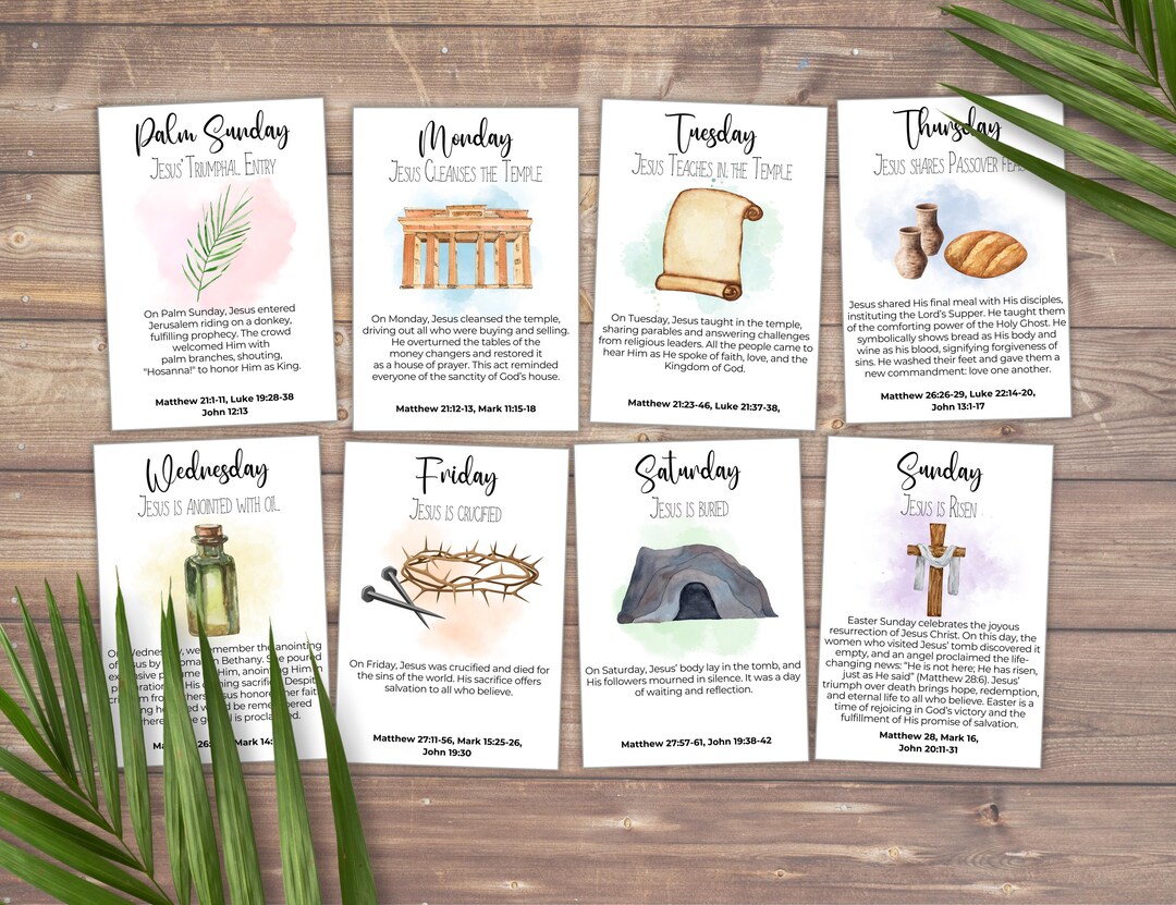 Holy Week Cards, Easter Story Cards, Easter Advent Printable, Easter ...