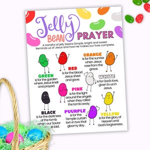 Jelly Bean Prayer Tags, Jelly Bean Poem Printables, Kids Easter Treat ...