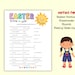 Easter Trivia Game for Kids Printable Easter Story Game Sunday School ...