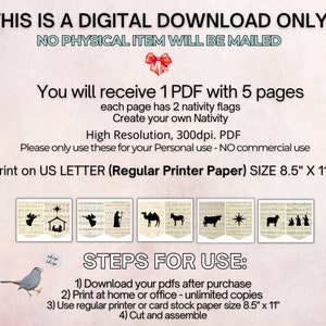 Christmas Nativity Bunting Flags, Christmas Mantle Garland Nativity ...