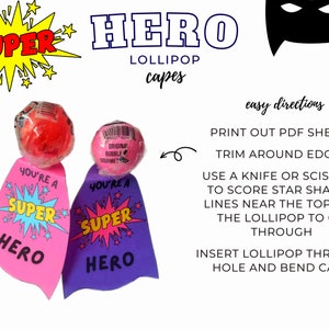 Not All Heros Wear Capes, Printable Lollipop Cape for Superheroes - Etsy