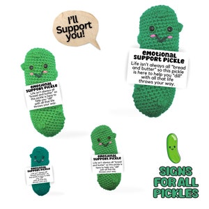 Emotional Support Pickle Signs for Crochet Pickle, Printable Emotional ...