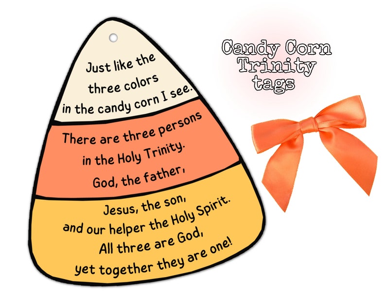 Candy Corn Trinity Tag Christian Halloween Treat Tag for Goody - Etsy