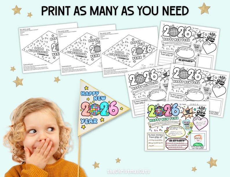 New Years Bible Craft for Kids, Coloring Activity Sheet and Paper ...