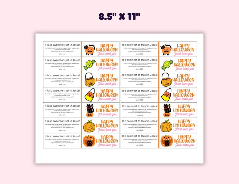 Christian Halloween Tags for Candy, Scripture Candy, Gospel Candy ...