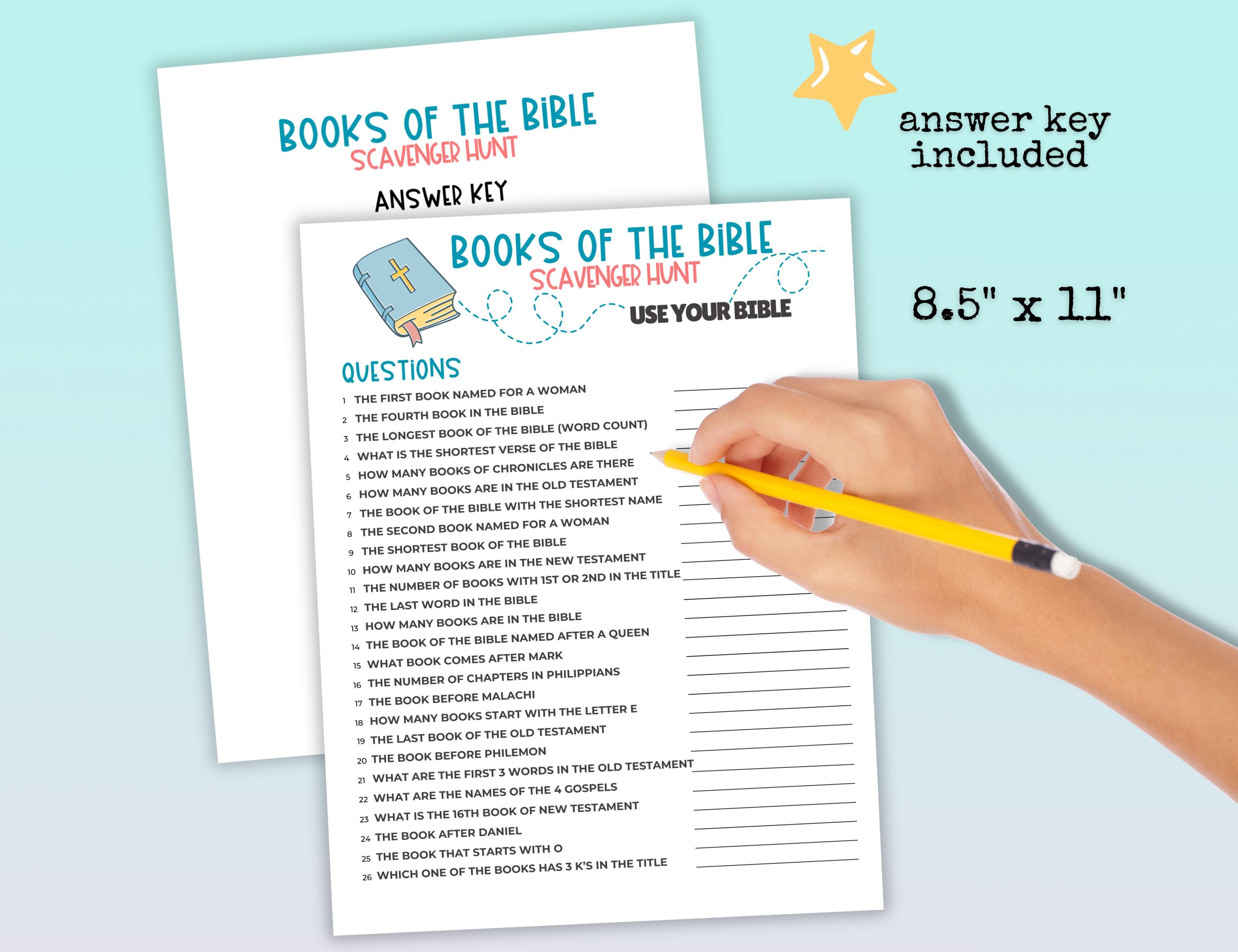 Books of the Bible Scavenger Hunt Game, Printable Church Game, Women's ...