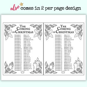 Christmas Scripture Bible Reading Plan, Scripture Calendar, Christian ...