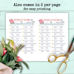 Mothers of the Bible Trivia Game, Women of the Bible Matching Game ...