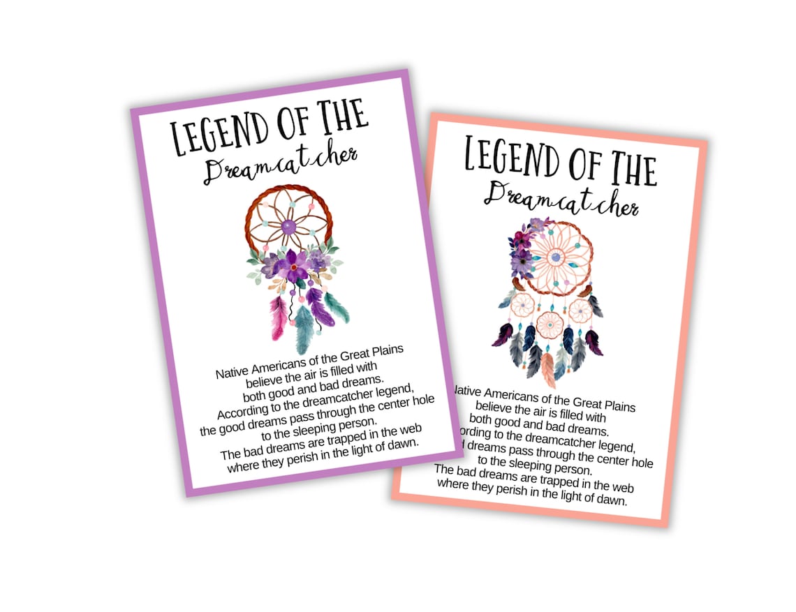 The Legend of the Dreamcatcher Cards, Printable Dream Catcher Cards ...